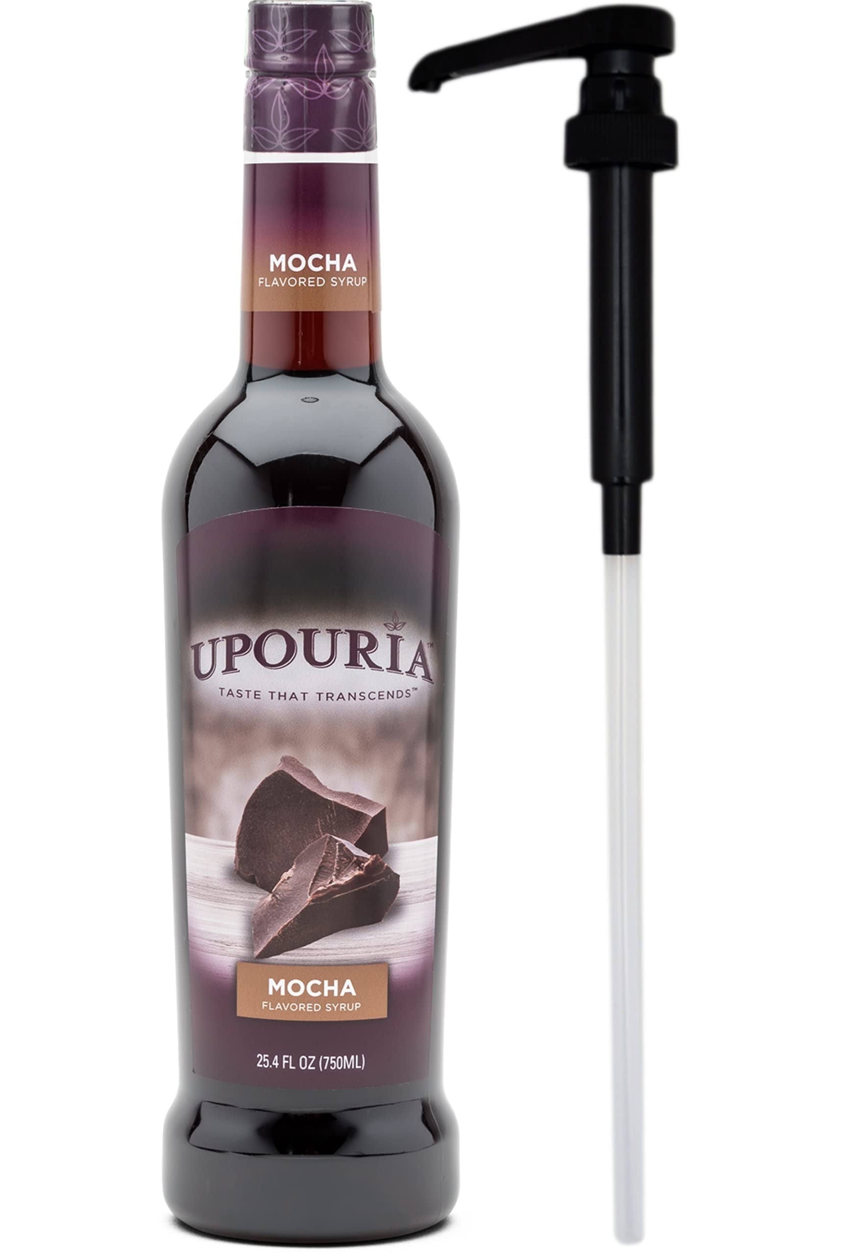 Upouria Mocha Flavored Syrup, Vegan, Gluten Free, Kosher, 750 ml Bottle ...