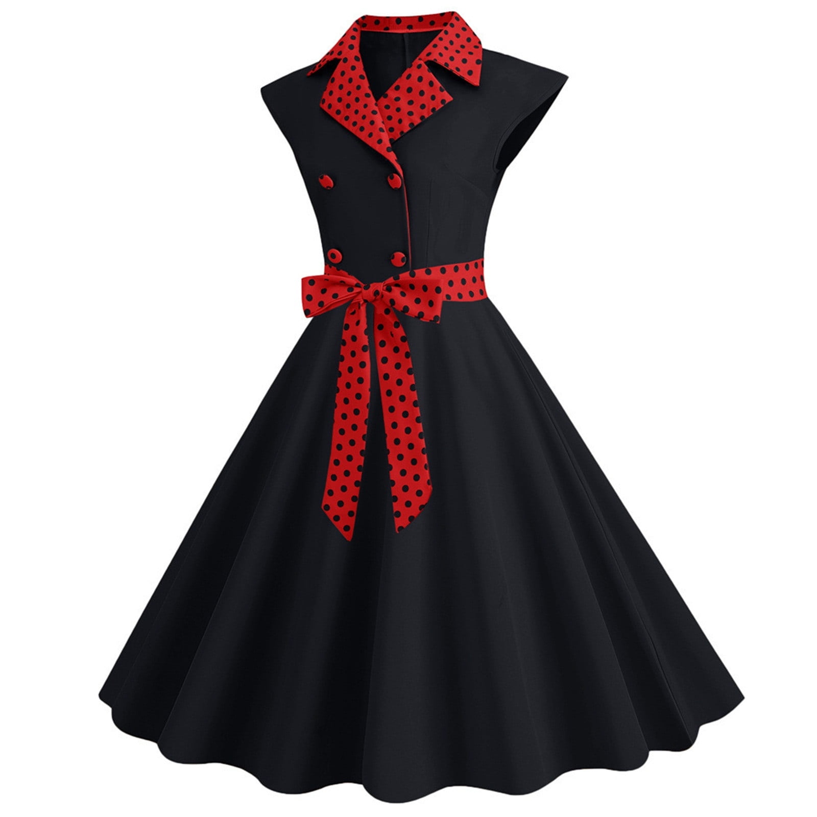 Uppada Women's Classic Tea Dress Short Sleeve Swing Cocktail Party ...