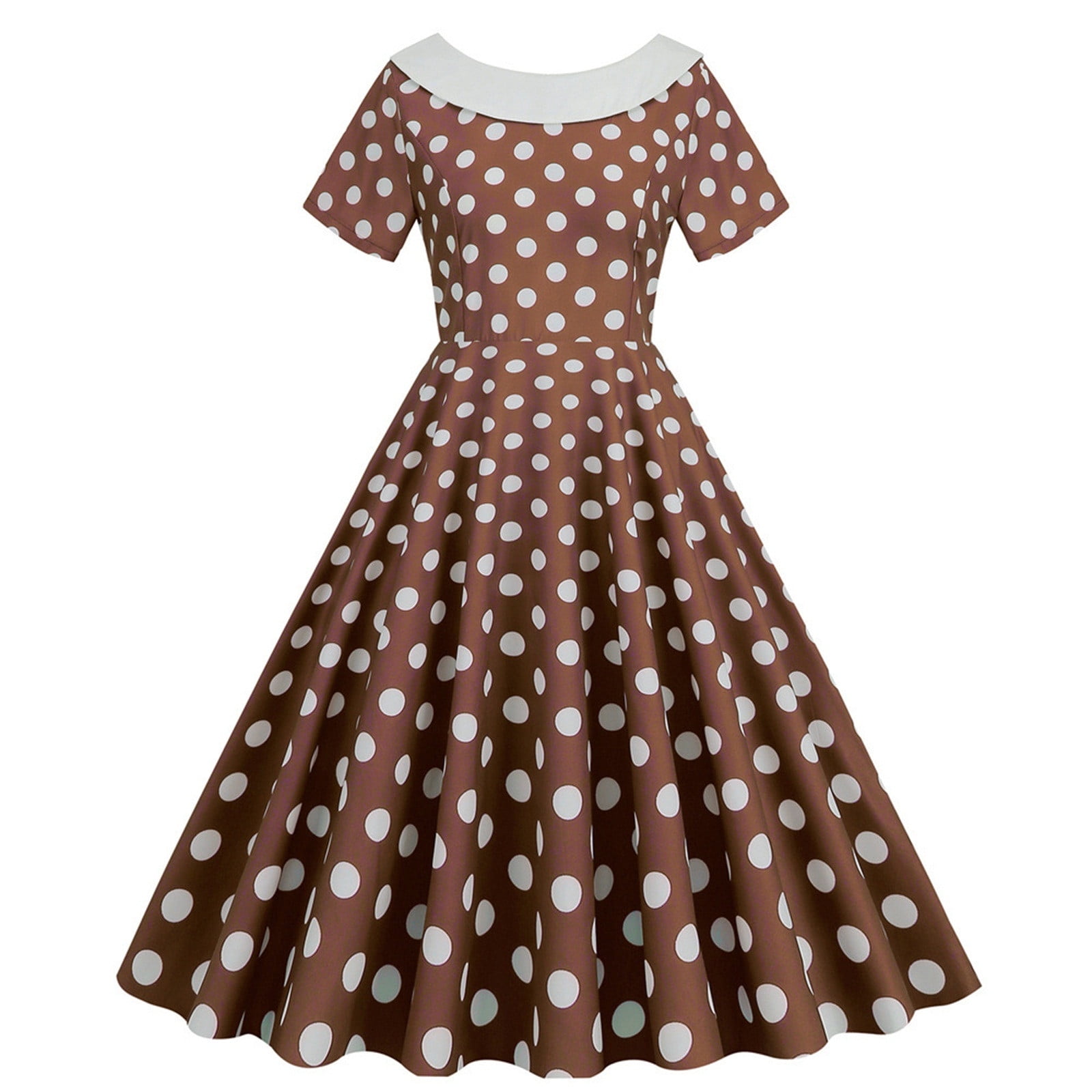 Uppada Women's Classic Tea Dress Short Sleeve Swing Cocktail Party ...