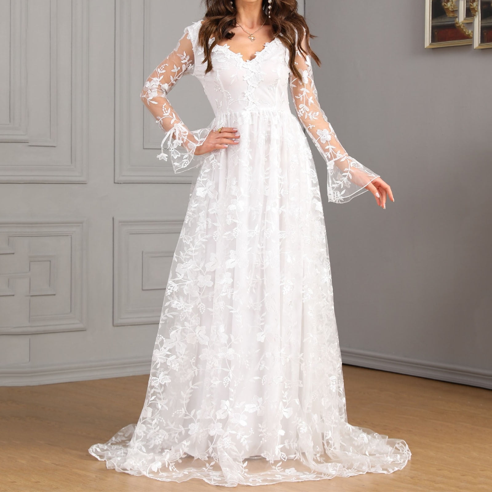 UPPADA Womens Dresses for Wedding Guest Side Slit Cutout Maxi Dress ...