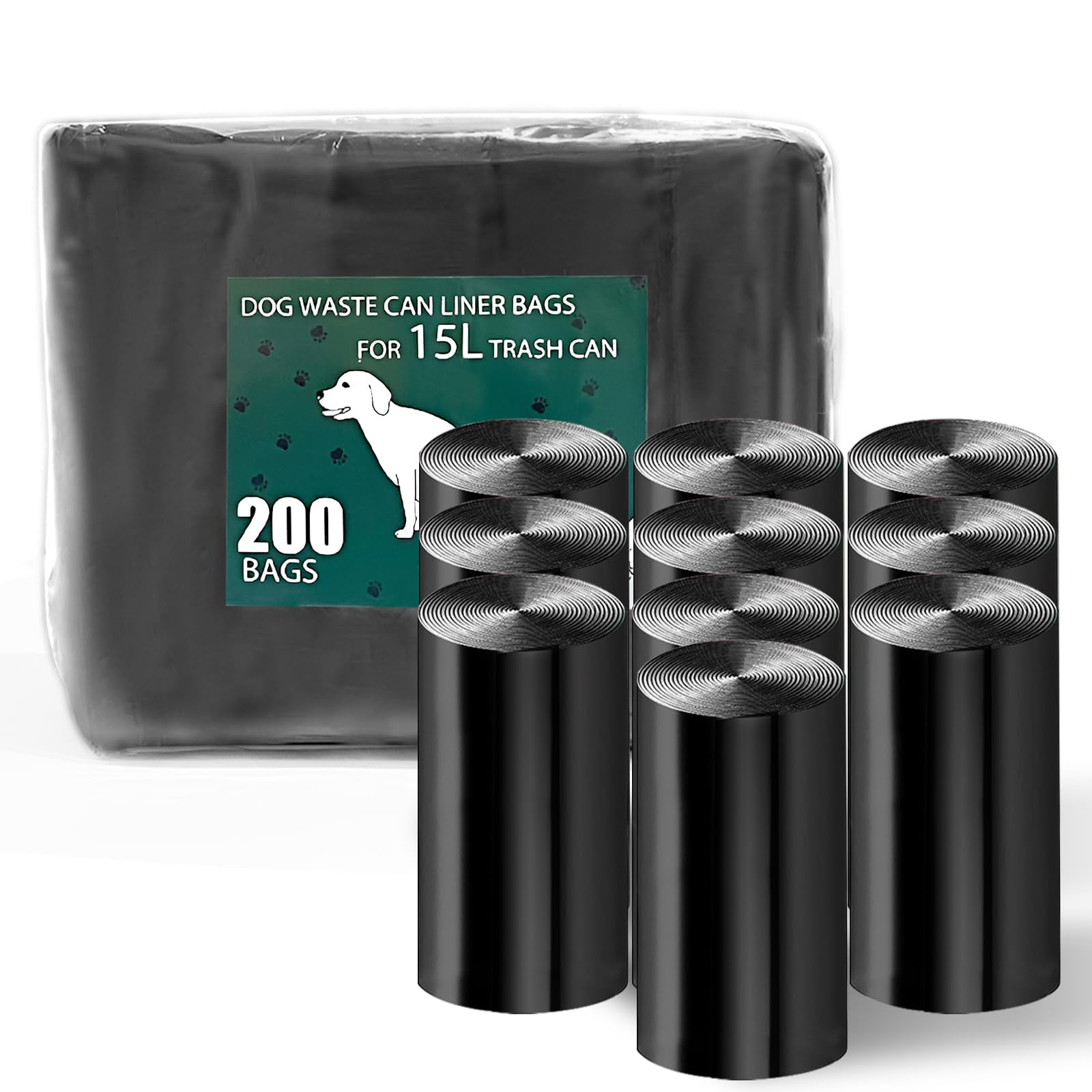 Uppcasir Dog Waste Can IRF13 Liners, Dog Waste Bags for 15L Dog Poop ...