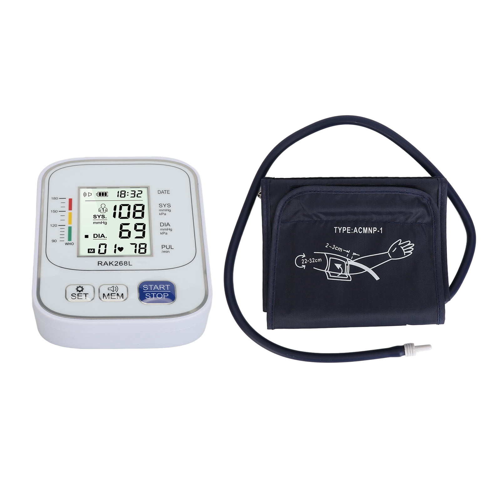 Upper Arm Blood Pressure Monitor Digital LCD Display Accurate Sensitive ...