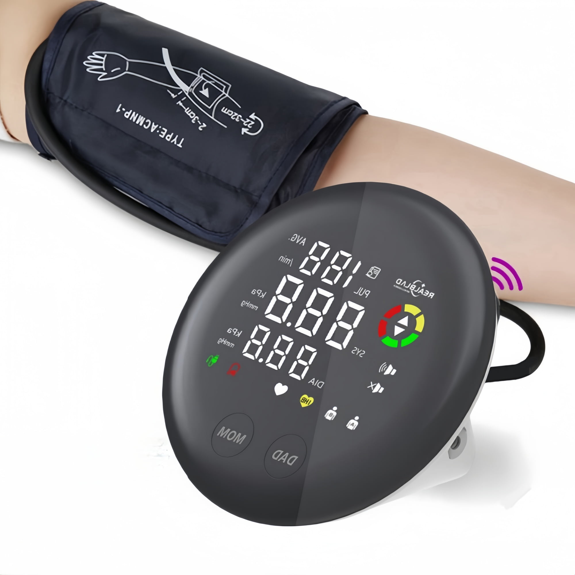 Ziqing Rechargeable Upper Arm Blood Pressure Monitor - Smart Voice ...