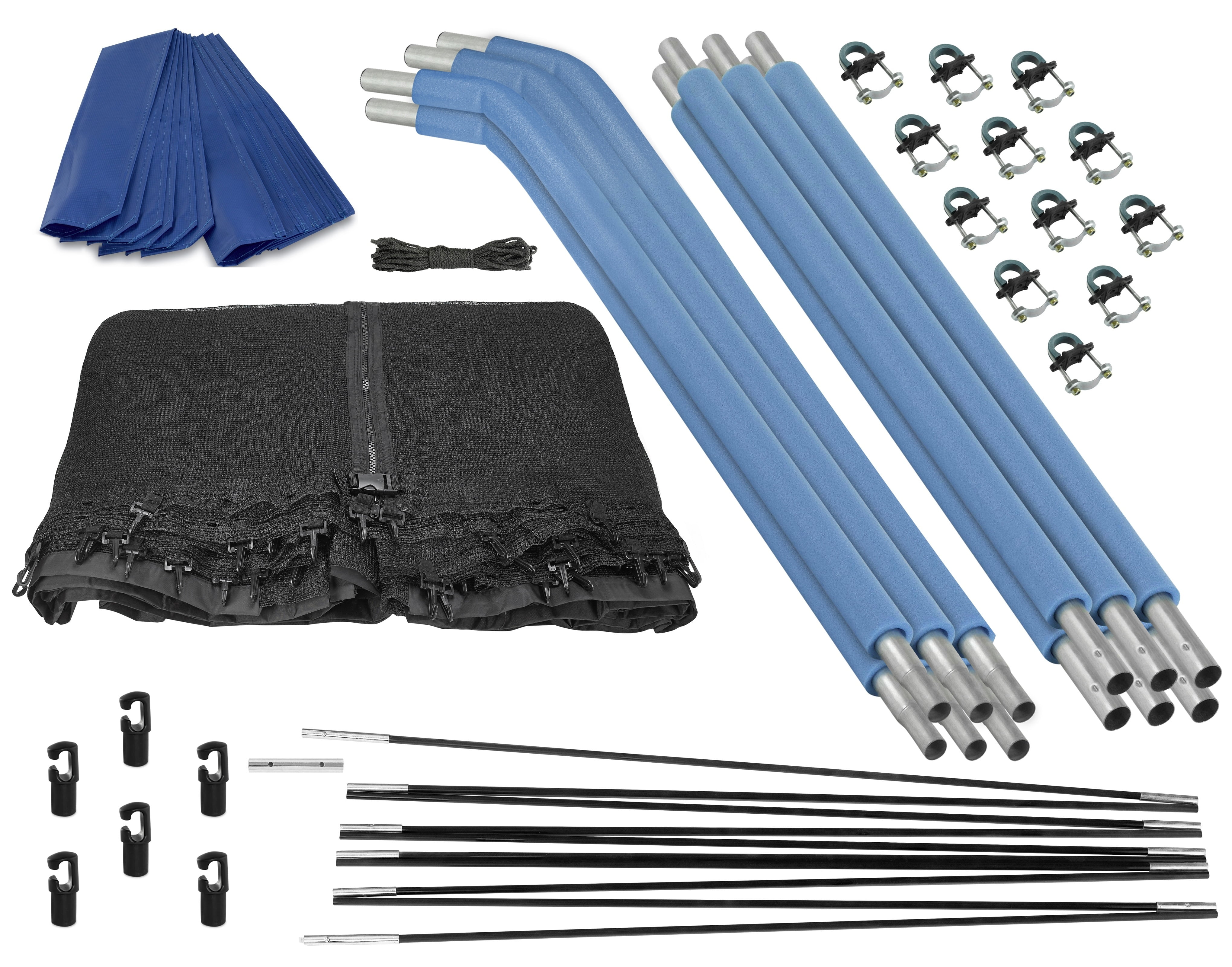 Upper Bounce® Trampoline Safety Enclosure Set of Net, 6 Curved Poles ...