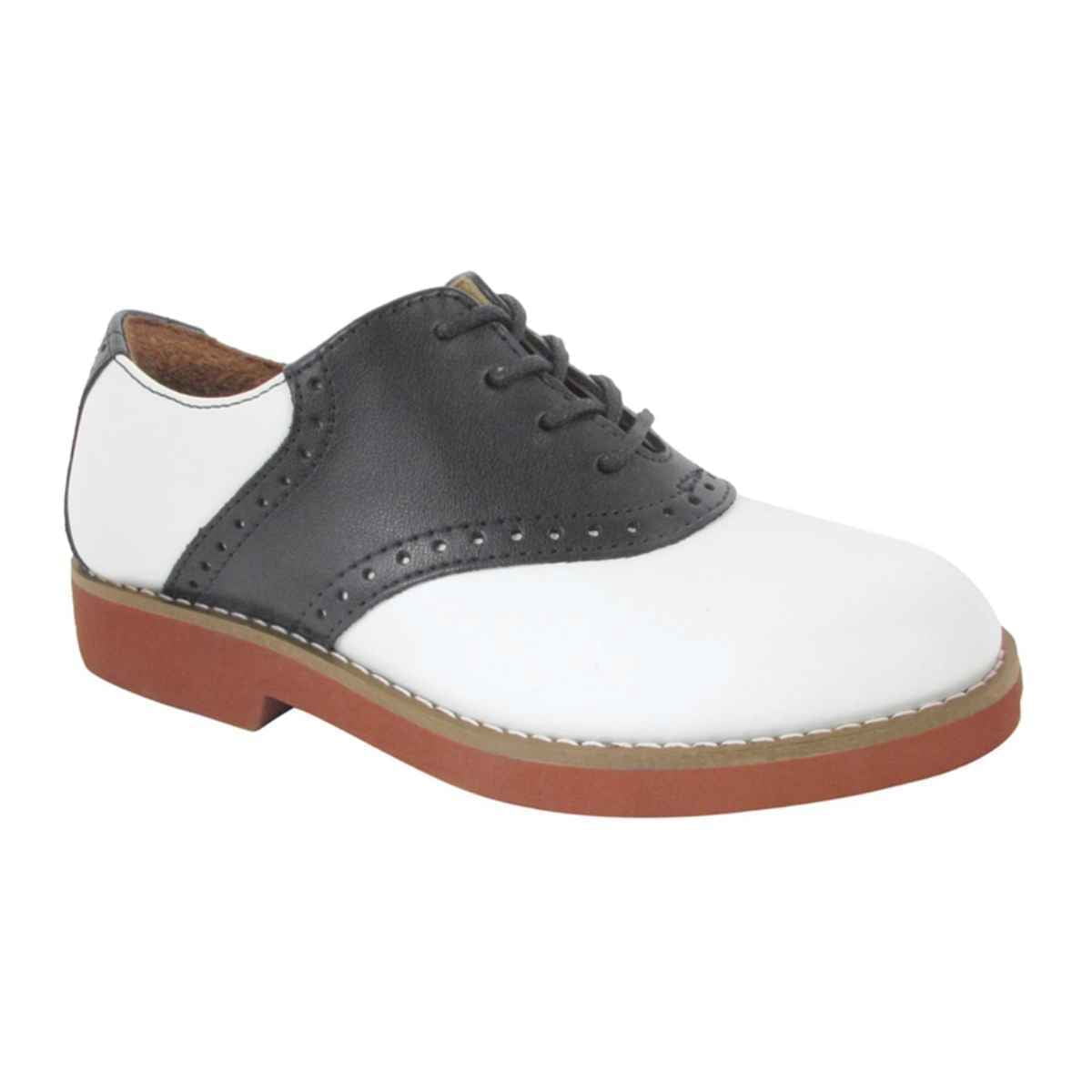 Upper Class Women's White/Black Leather Saddle Oxfords - Walmart.com