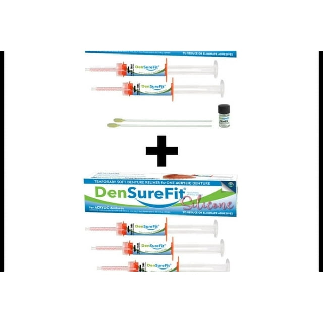 DenSureFit Upper & Lower Denture Reline Kit, Soft Silicone Denture ...