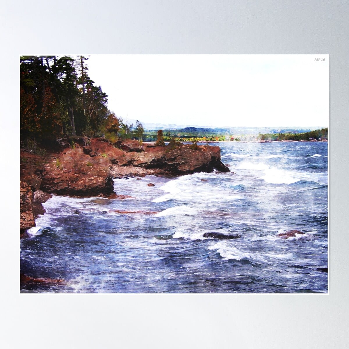 Upper Peninsula Landscape Poster Wall Art, Modern Wall Decor For Living ...