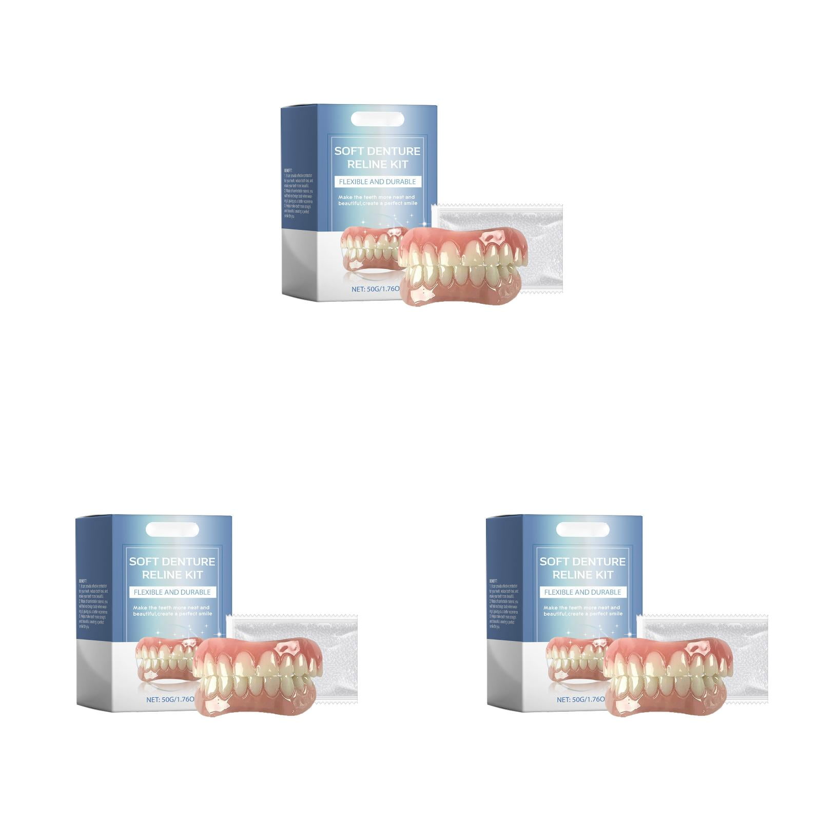 Upper and Lower Dentures for Women and Men, Full Denture Kit, Teeth ...