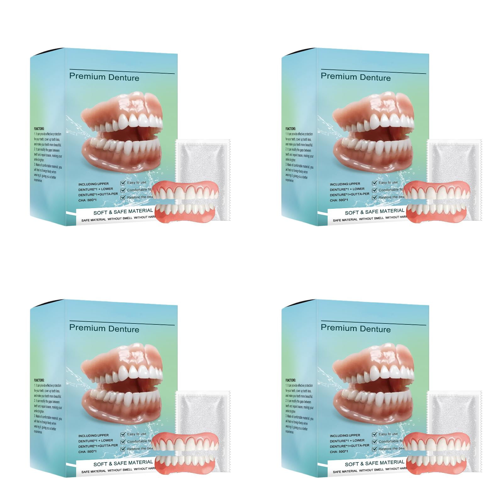 Upper and Lower Dentures for Women and Men, Full Denture Kit, Teeth ...
