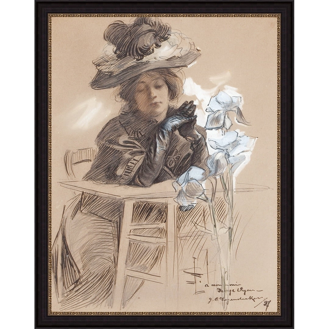 UpperPin Inc. Seated Lady with Elegant Hat, 1897, 1927 by Joseph Christian Leyendecker Giclee ...
