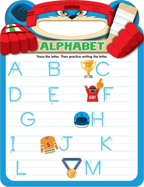 Uppercase Alphabet: Hockey Shaped Write and Erase Board (Board Book ...