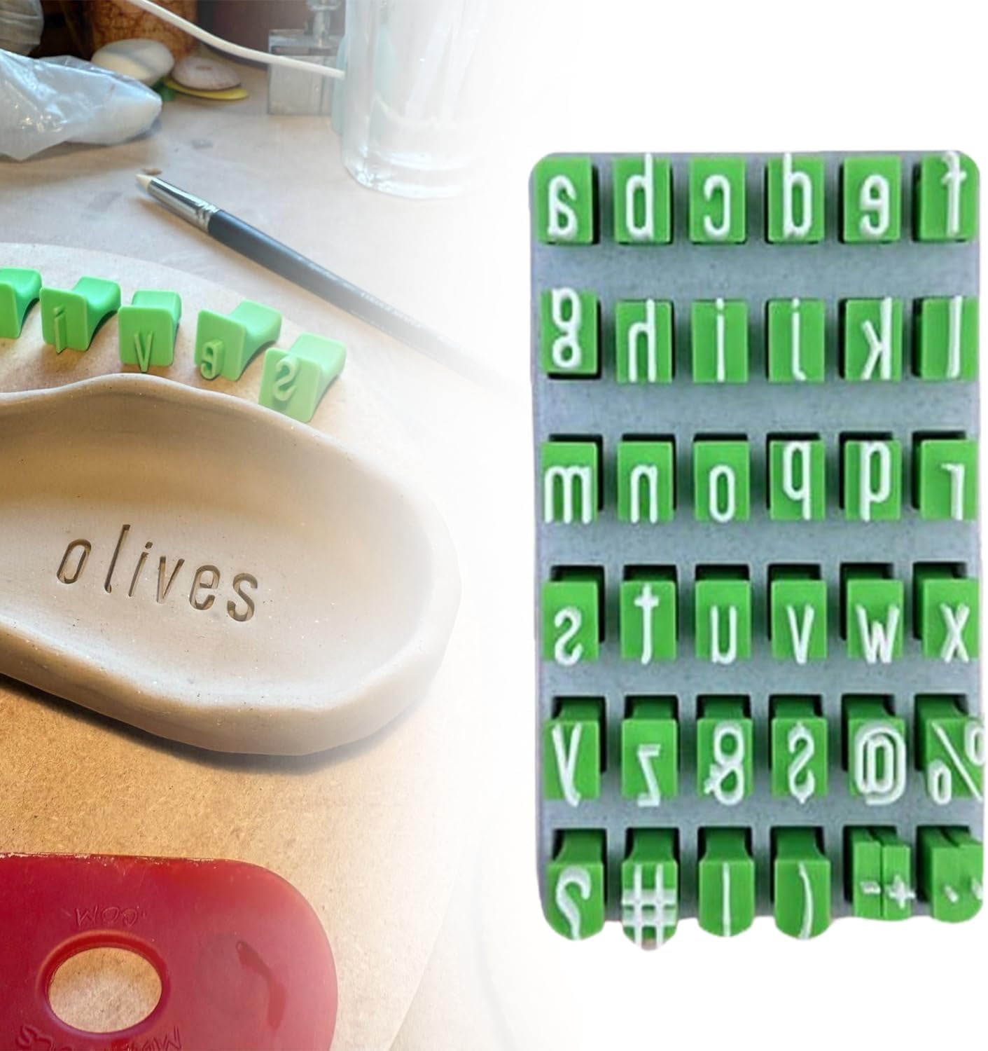 Uppercase and Lowercase Alphabet Clay Stamp Sets, Alphabet Set for Pottery, Pottery Stamps for ...