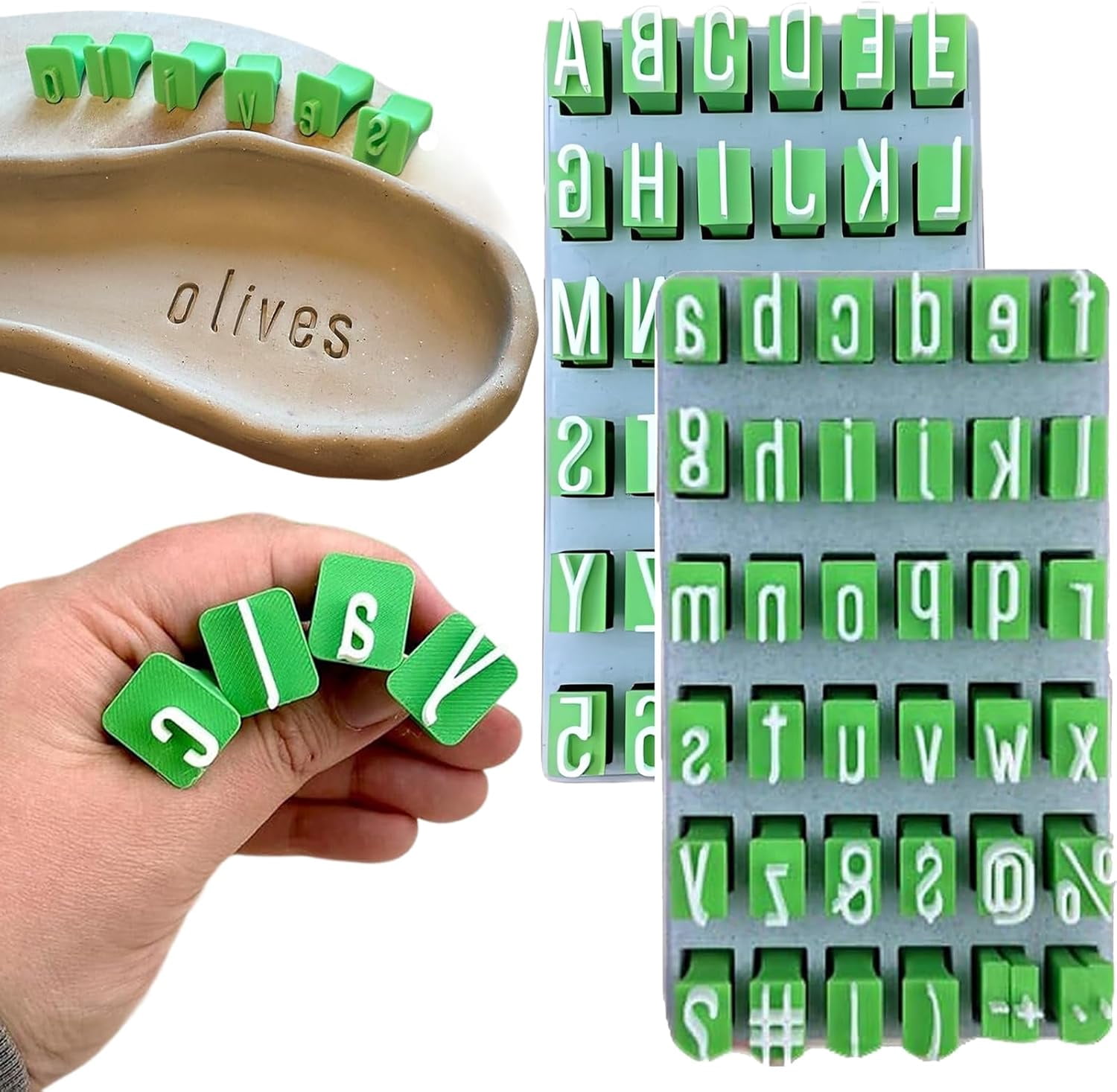 Uppercase and Lowercase Alphabet Clay Stamp Sets, Alphabet Set for ...