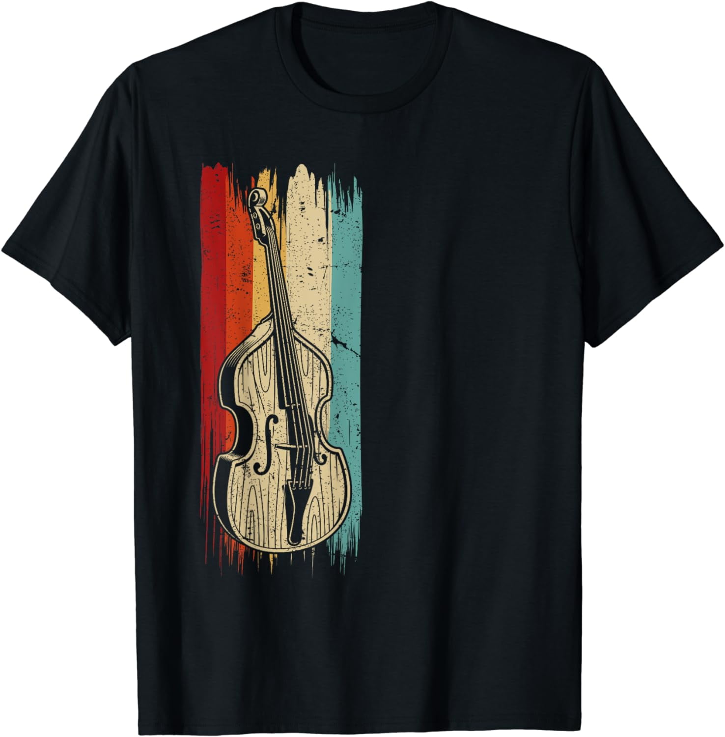 Upright Bass Graphic, Retro Double Bass Fiddle T-Shirt - Walmart.com