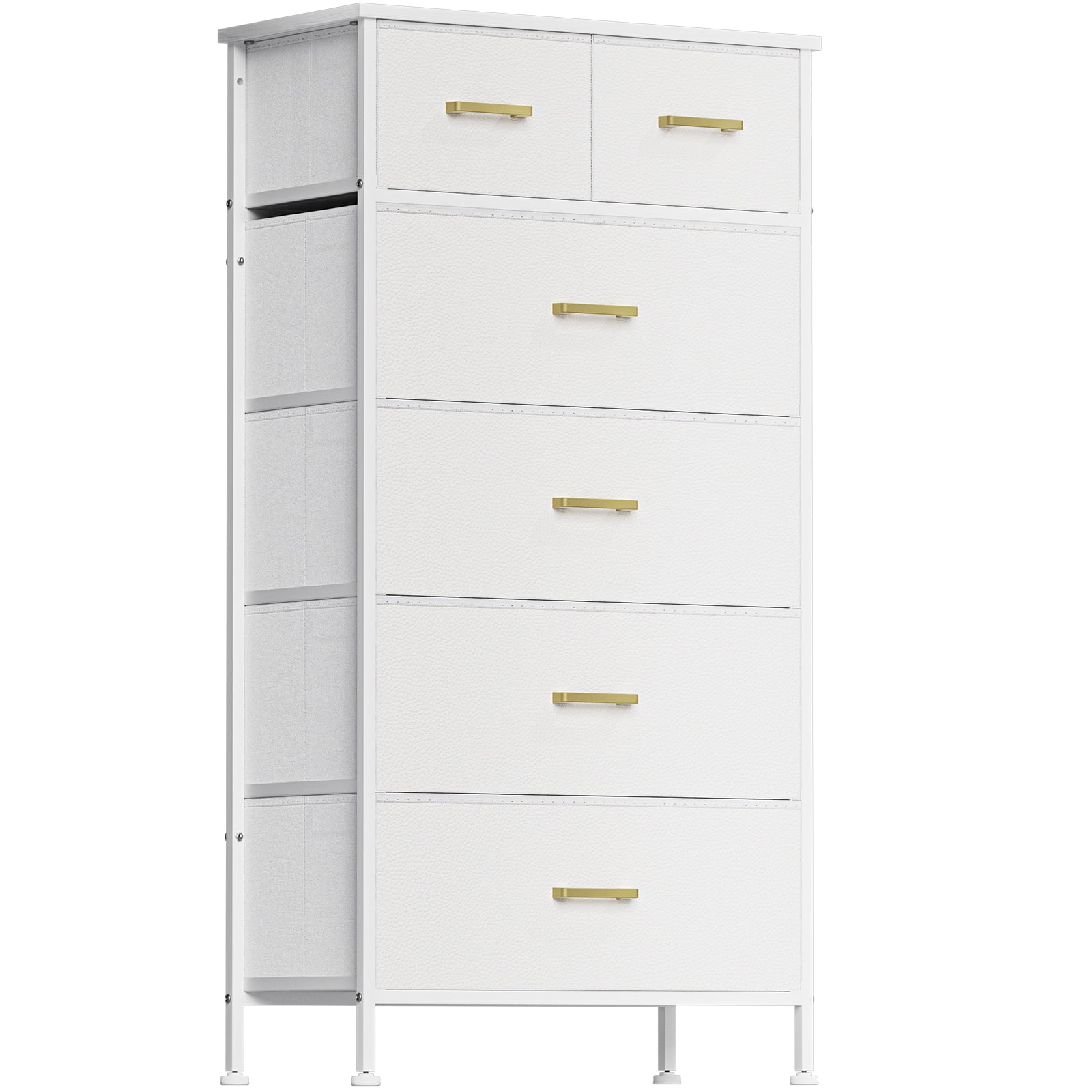 Upright Bedroom Dresser with 6 Fabric-Lined Drawers, Versatile Chest of ...