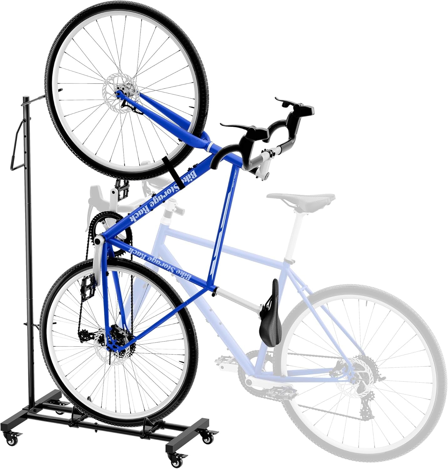 Upright Bike Stand, Vertical & Horizontal Adjustable Height Bike ...