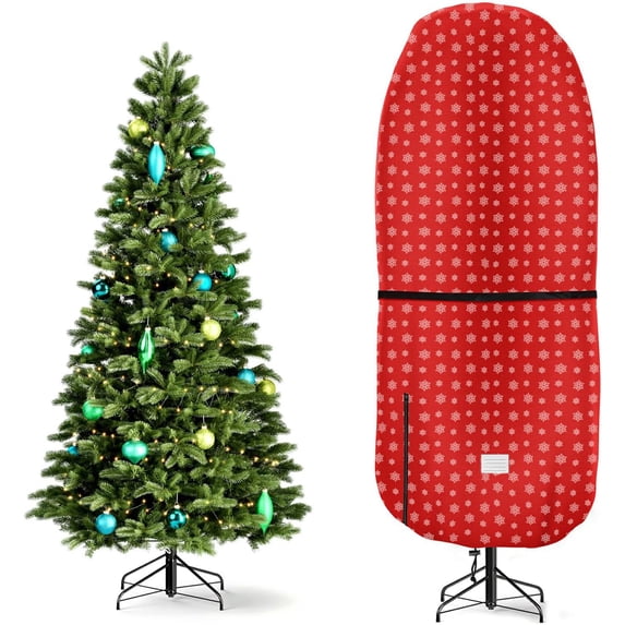Upright Christmas Tree Storage Bag, Resistant Adjustable 7.5 FT Xmas ...
