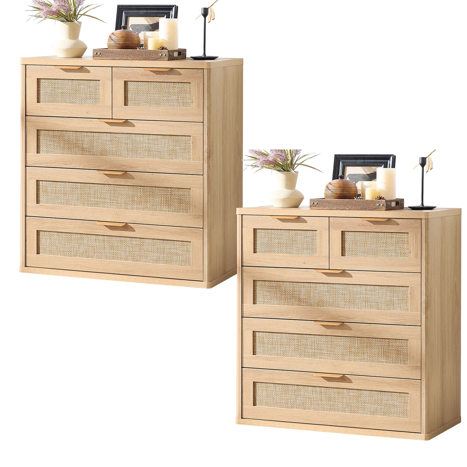 Upright Dresser for Bedroom Set of 2, Chest of Drawers, Modern 5 ...