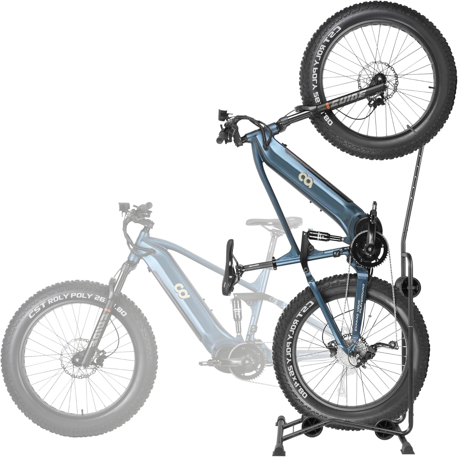 Upright E Bike Fat Tire Bike Stand - Vertical & Horizontal Bike Rack ...