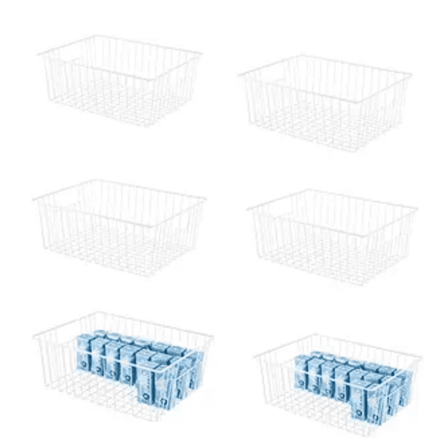 Upright Freezer Organizer Bins， Freezer Baskets for 16, 17, 21 cu.ft ...