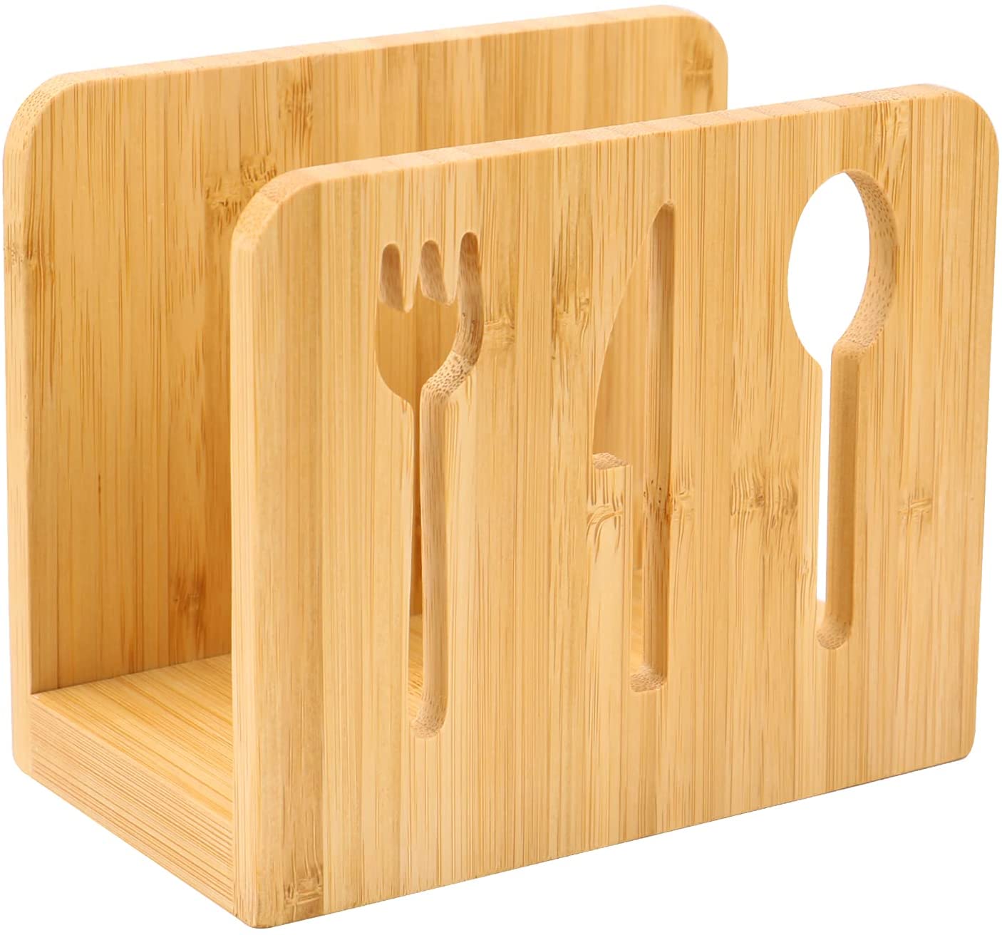 Upright Napkin Holders, Bamboo Napkin Dispenser for Kithcen 5.6 x 4.6 x ...