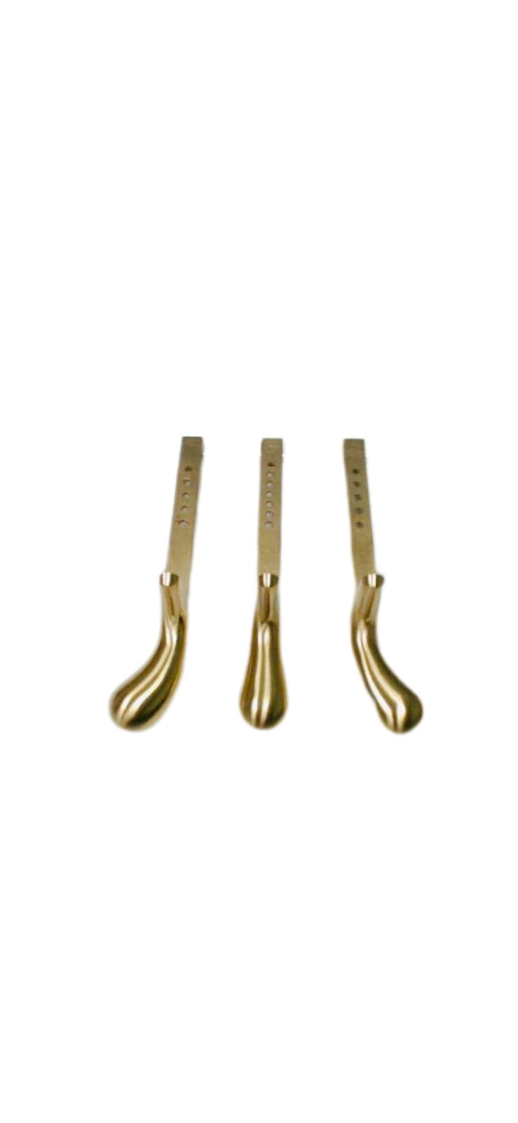 Upright Piano Pedals Set 9-1/8" Cast Solid Brass 5-5/16" Horn to Pin ...