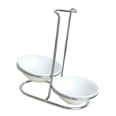 Norpro 7 Inch Stainless Steel Upright Spoon Rest with Ceramic Bowl ...