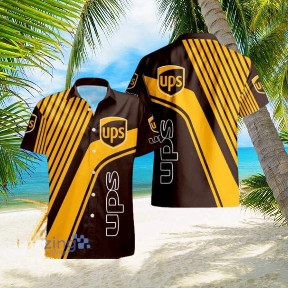 Ups Logo Yellow And Black Hawaiian Shirt For Men And Women - Walmart.com