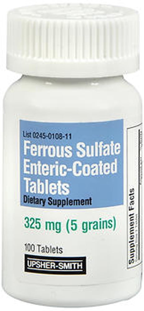 Upsher-Smith Ferrous Sulfate 325 mg - 100 Tablets - Walmart.com