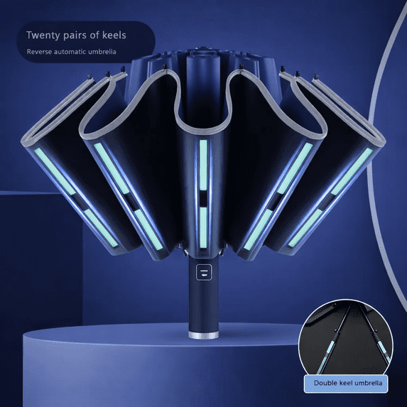 Upside Down Reverse Umbrella, Automatic Folding Travel Umbrella with UV ...