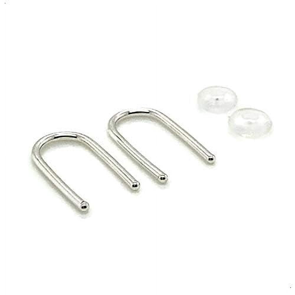 Upside Down Sterling Silver Long Arc Smooth Wire Piercing Hook Earrings ...