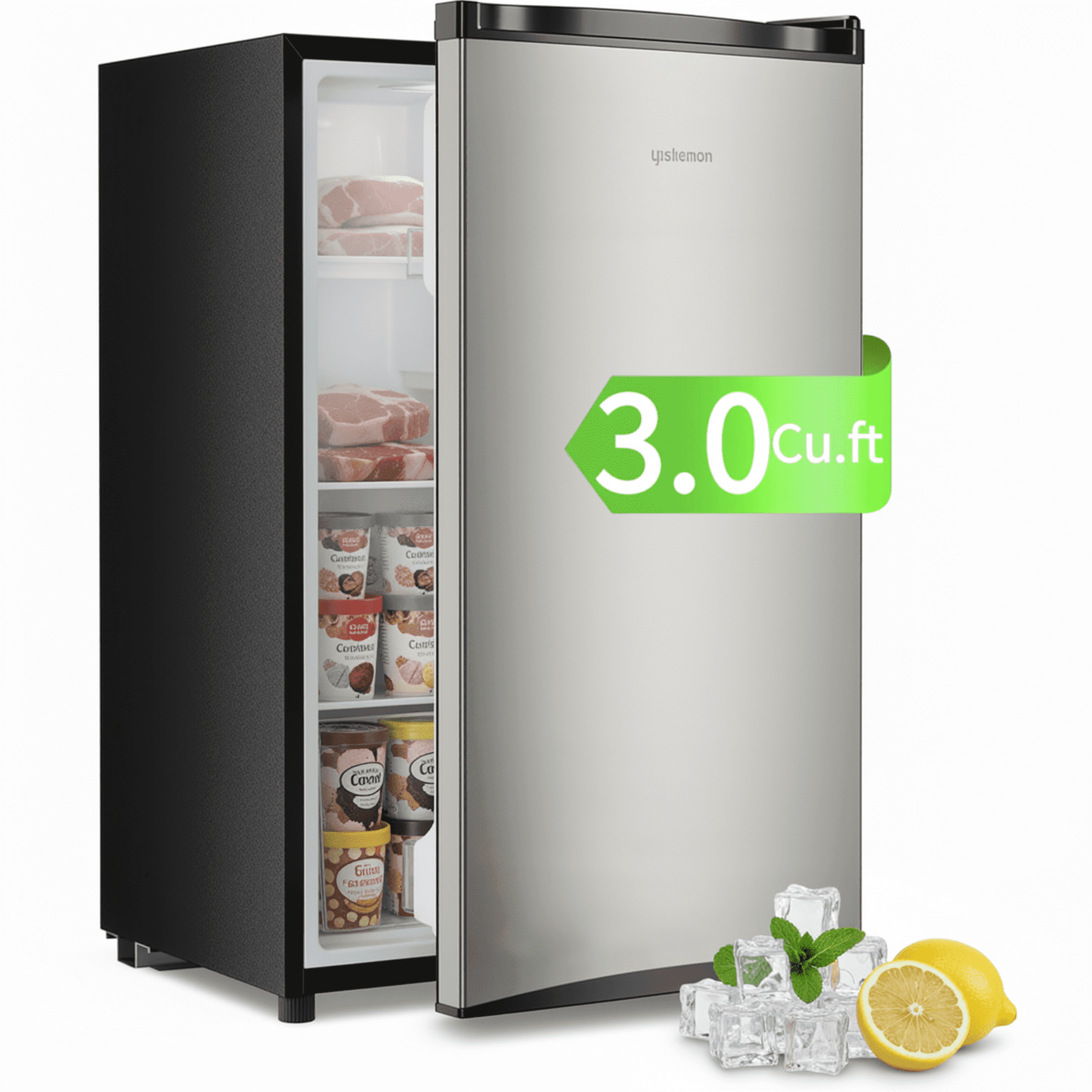 Upstreman 3.0 Cu.ft Upright Freezer, Single Door Compact Mini Freezer ...