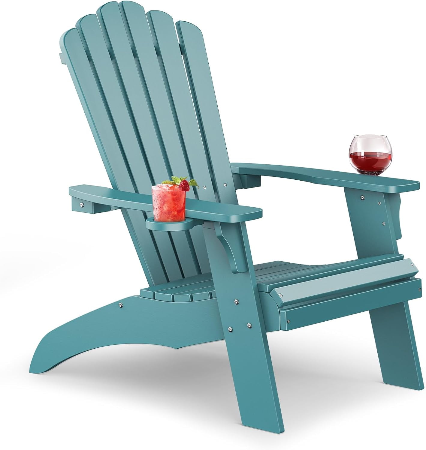 Upstreman Home Oversized Adirondack Chair Set of 1, Outdoor Fire Pit Chair with 2 Cup Holders ...