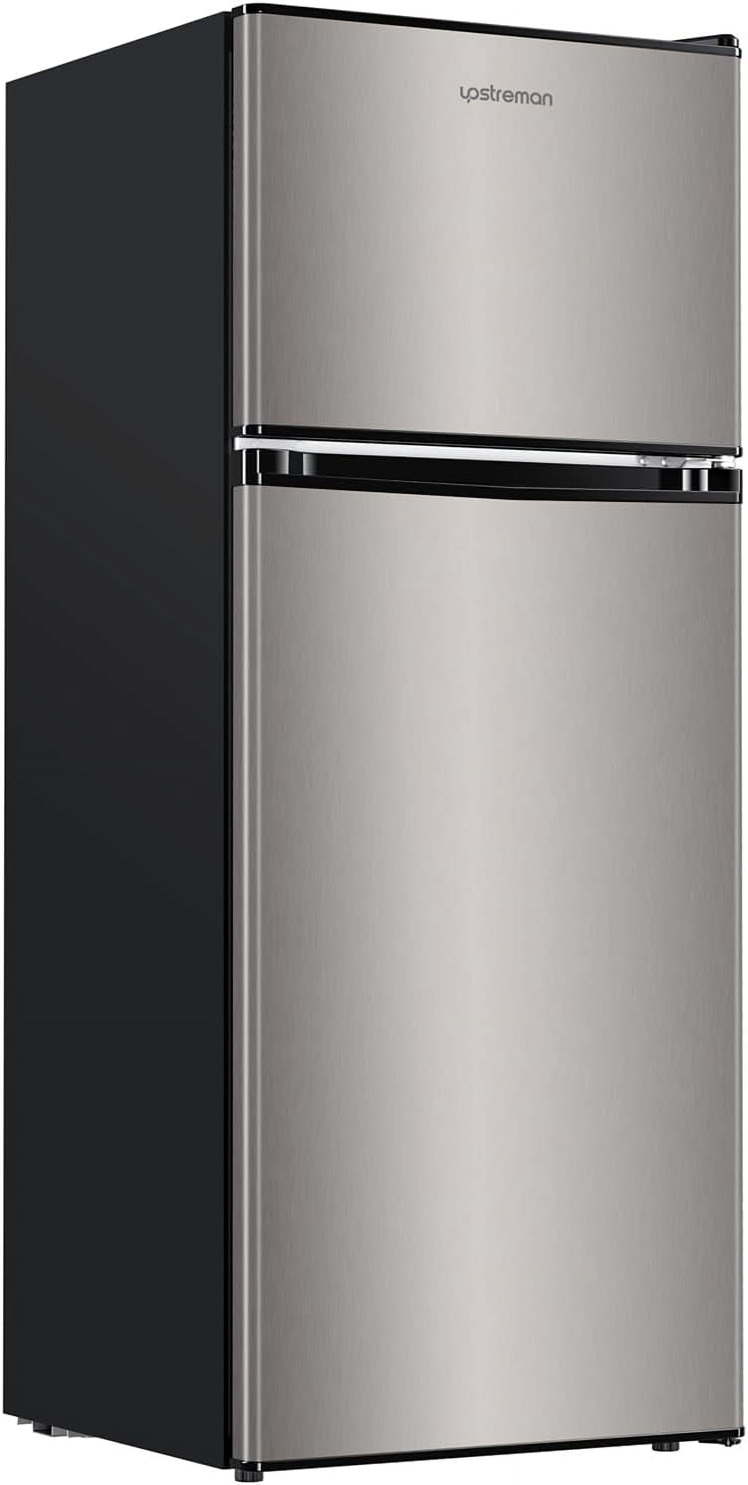 Upstreman Mini Fridge with Freezer, Double Door Mini Fridge, Dorm ...