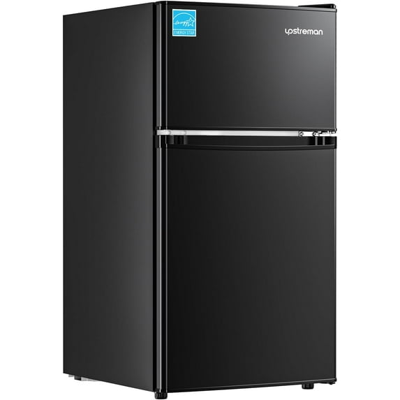 Upstreman Mini Fridge with Freezer, Double Door Mini Fridge, Dorm ...