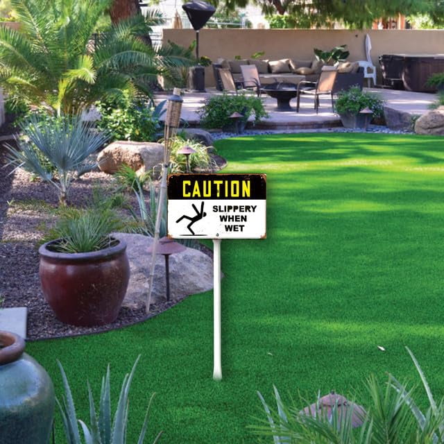 Uptell 8x12 Inch Slippery When Wet Caution Sign Aluminum Yard Sign ...