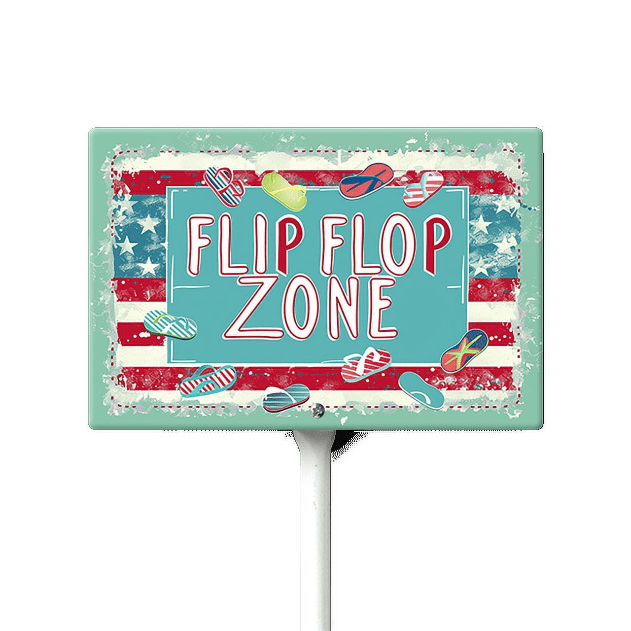 Uptell Flip Flop Zone Aluminum Sign Funny Pool Signs With Stake Beach ...