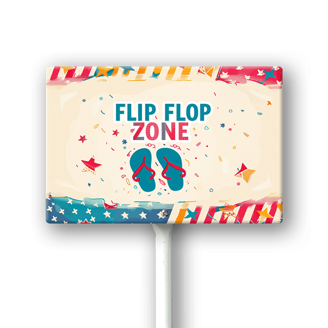 Uptell Flip Flop Zone Aluminum Sign Funny Pool Signs With Stake Beach ...