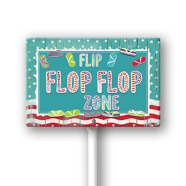 Uptell Flip Flop Zone Aluminum Sign Funny Pool Signs With Stake Beach ...