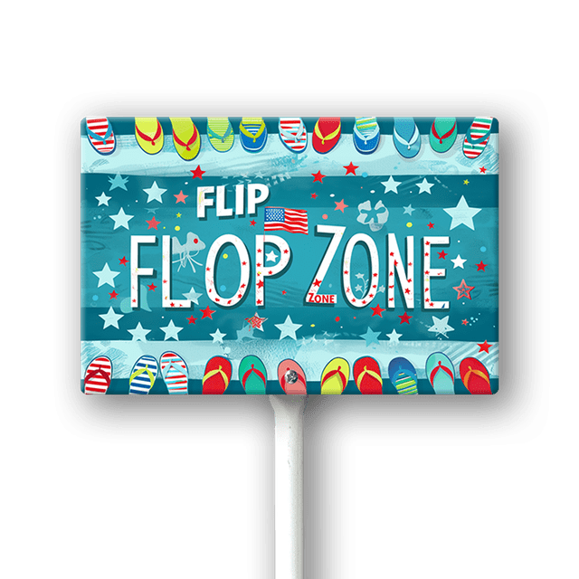 Uptell Flip Flop Zone Aluminum Sign Funny Pool Signs With Stake Beach ...