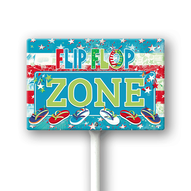 Uptell Flip Flop Zone Aluminum Sign Funny Pool Signs With Stake Beach ...