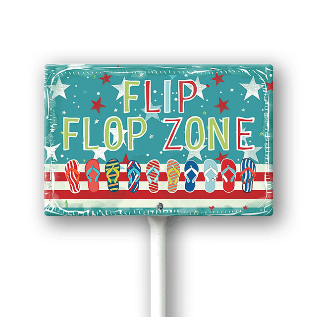 Uptell Flip Flop Zone Aluminum Sign Funny Pool Signs With Stake Beach ...
