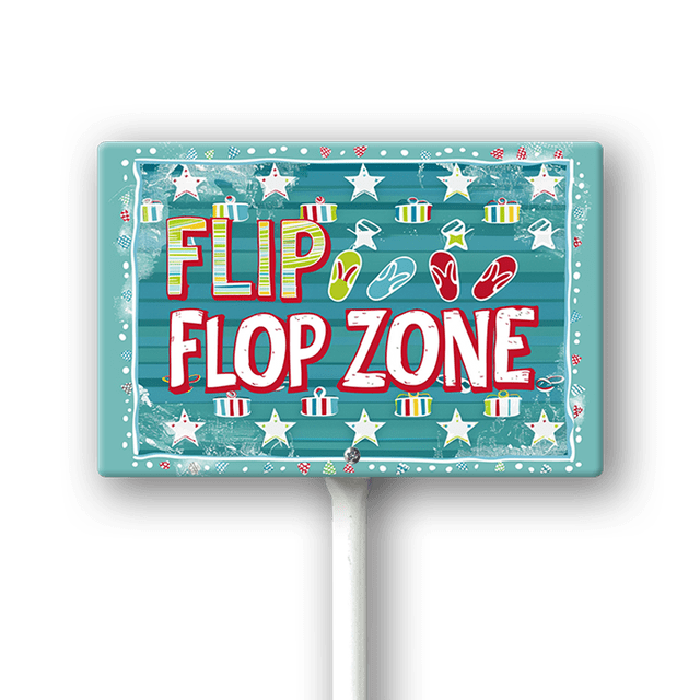 Uptell Flip Flop Zone Aluminum Sign Funny Pool Signs With Stake Beach ...