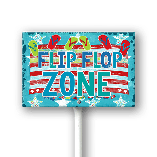Uptell Flip Flop Zone Aluminum Sign Funny Pool Signs With Stake Beach ...