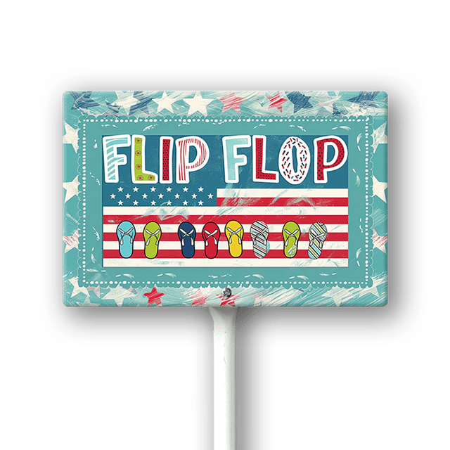 Uptell Flip Flop Zone Aluminum Sign Funny Pool Signs With Stake Beach ...