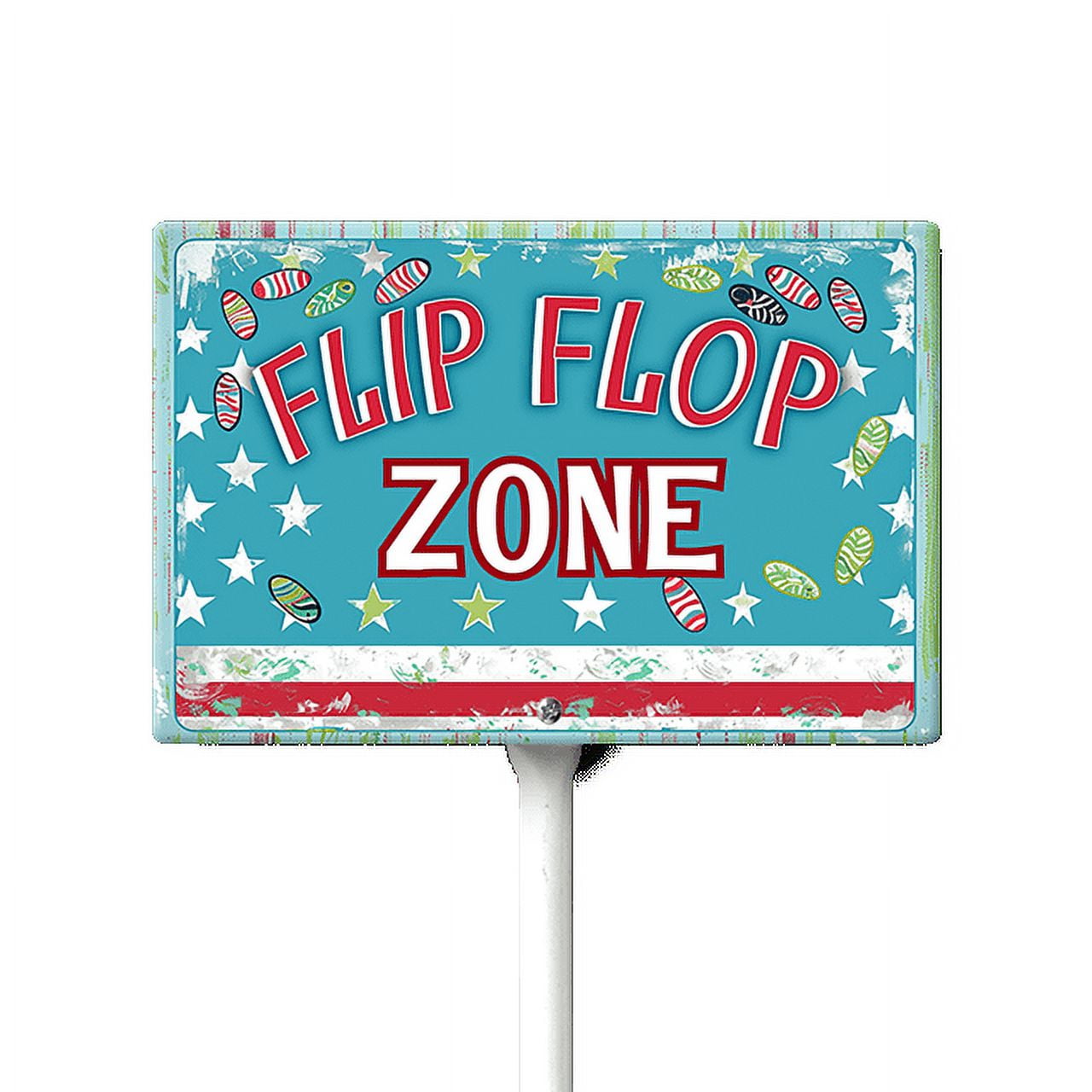 Uptell Flip Flop Zone Aluminum Sign Funny Pool Signs With Stake Beach ...