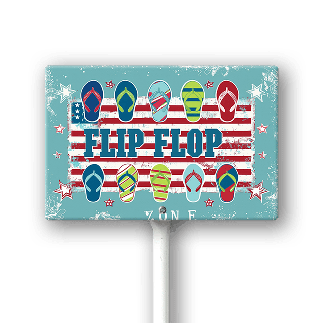 Uptell Flip Flop Zone Aluminum Sign Funny Pool Signs With Stake Beach ...