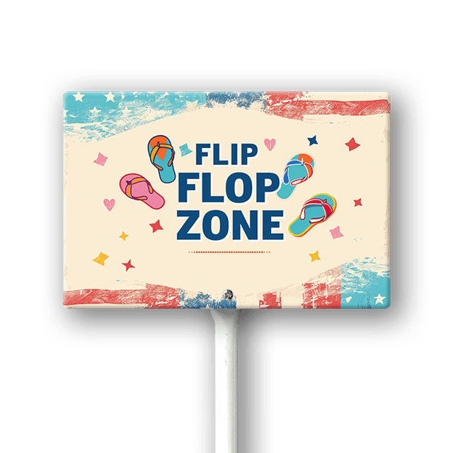 Uptell Flip Flop Zone Aluminum Sign Funny Pool Signs With Stake Beach ...