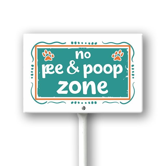 Uptell No Pee and Poop Zone Sign 12 x 8 Inches No Poop and Pee Dog Yard ...