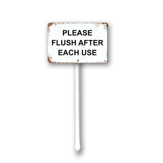Yjiankangz Yard Sign With Stake Please Flush After Each Use Aluminium ...